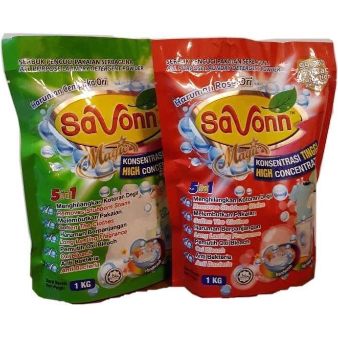 SABUN SAVONN 1KG SABUN OXY BLEACH DETERGENT POWDER MULTIPURPOSE LAUNDY ...