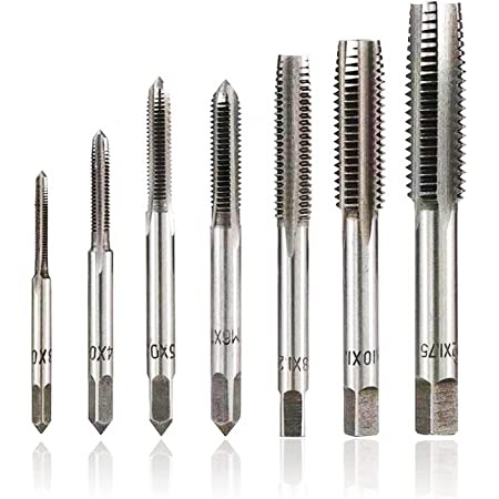 MKR 5pcs 7pcs Hss Machine Screw Thread Screw Taps M3-M12 Spiral Thread ...