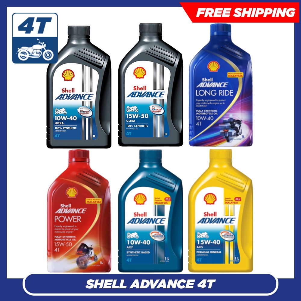 Shell Advance 4T Fully Ultra 10W40 15W50,L/Ride 10W40,Power 15W50,Semi ...