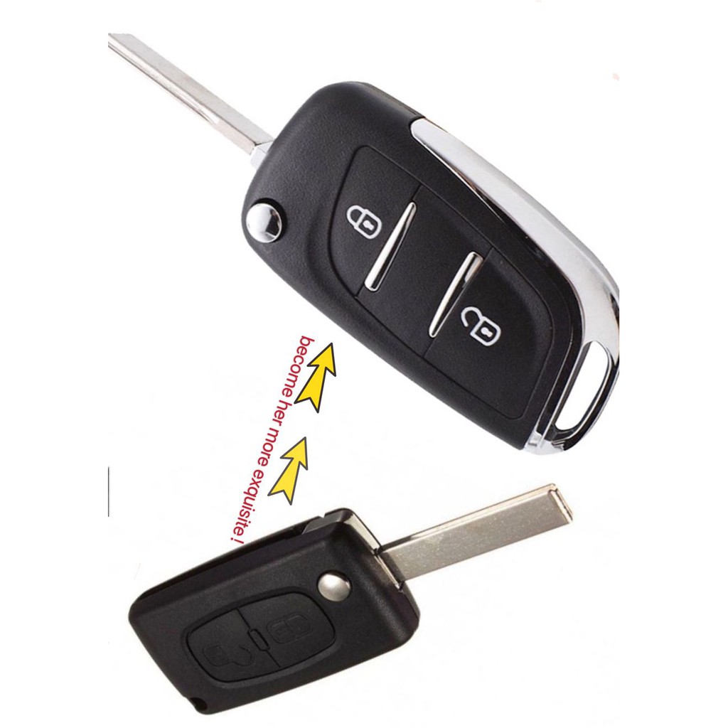 Peugeot elegant 2 button modified flip key casing to upgrade Peugeot ...