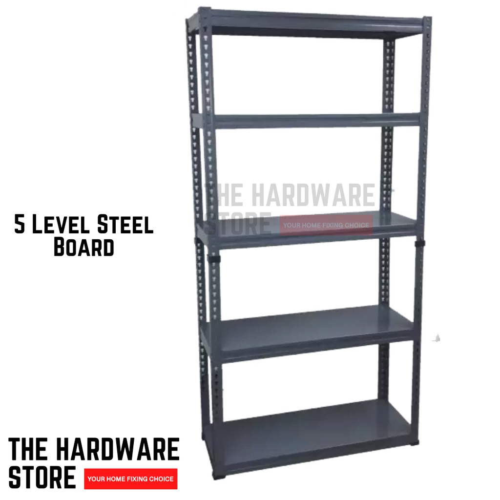 MYSTAR Boltless Rack 350 X 900 X 1800 with 5 Levels of Metal Shelves ...