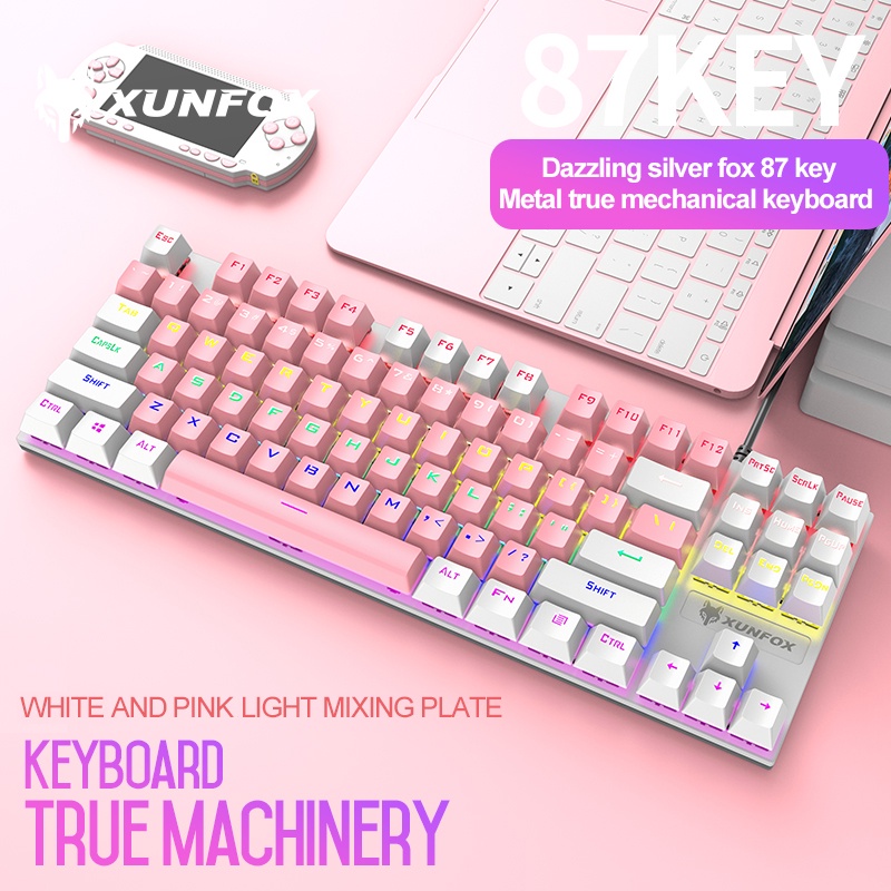 XUNFOX K80 /K10 Gaming Mechanical * Keyboard USB Luminous Color Wired ...