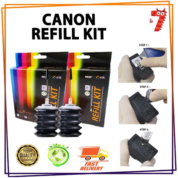 Refill Kit 2x Black - Canon PG-47 PG47 PG 47 for Canon Pixma E400 E410 ...