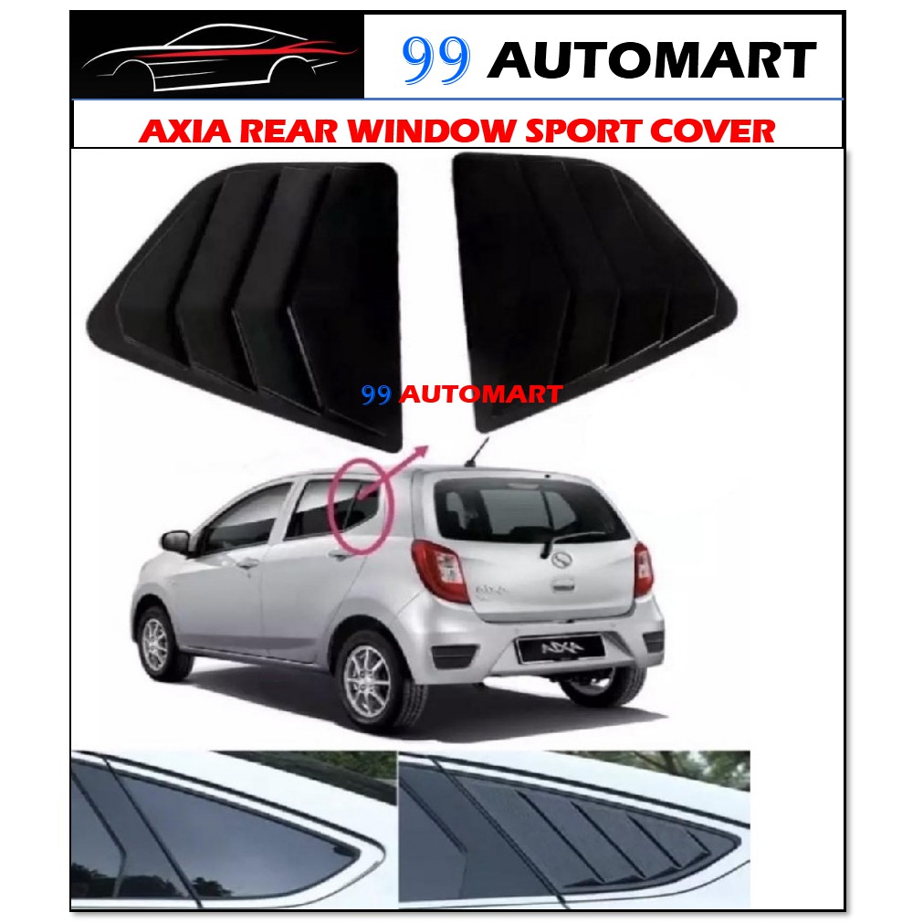 Perodua Axia Car Rear Window triangle sport Cover New Mustang Style ...