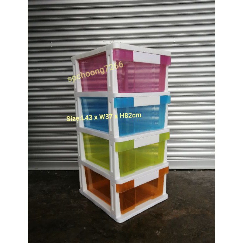4 tier Plastic Drawer / Small Cabinet / Storage Cabinet/ Laci / Almari ...