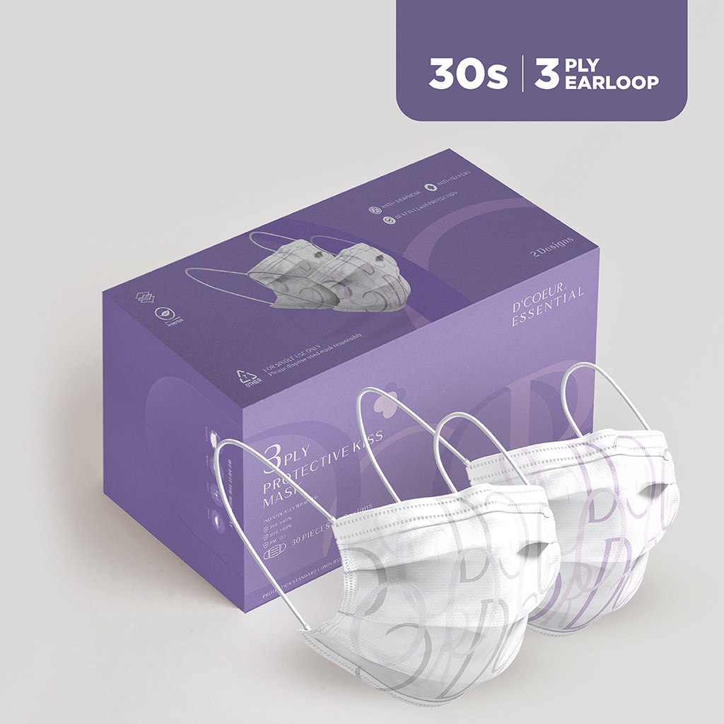 D'Coeur 3 Ply Protective Kiss Mask (30 pcs) | Shopee Malaysia