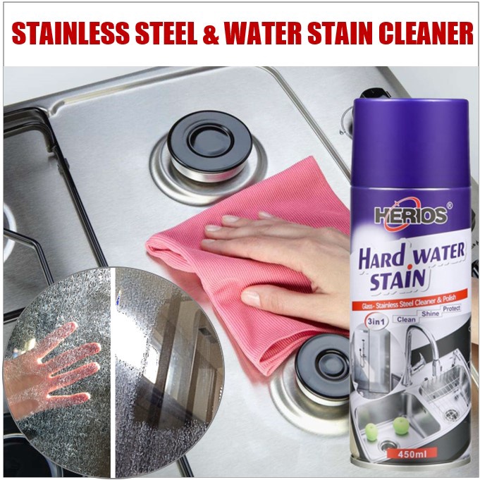 Stainless Steel & Glass Cleaner Kitchen Bathroom Water Stain Cleaner ...
