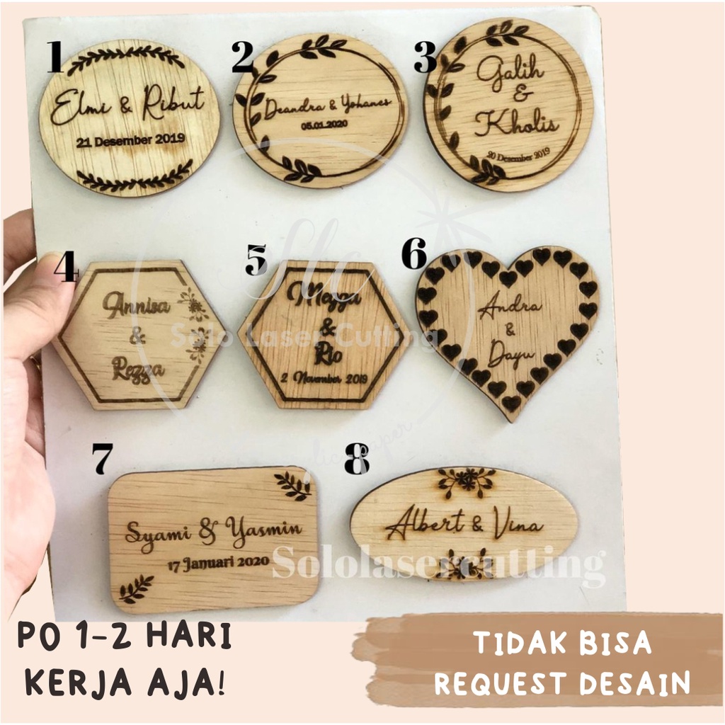 KAYU Custom Wood name Dowry Souvenirs/scrabbook/ name tag Wood name ...