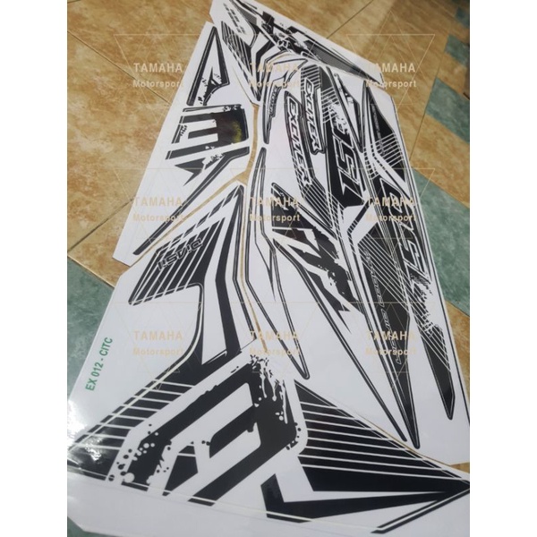 Yamaha Y15 Y15zr Body Cover Stripe Sticker Exciter Thai Black white | Shopee Malaysia