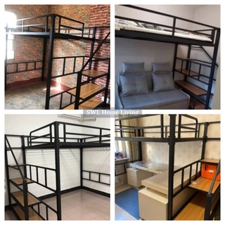 👨‍👩‍👦 [1.75 to 2.5M Height] Queen Loft Bed Elevated Katil Queen Loteng ...