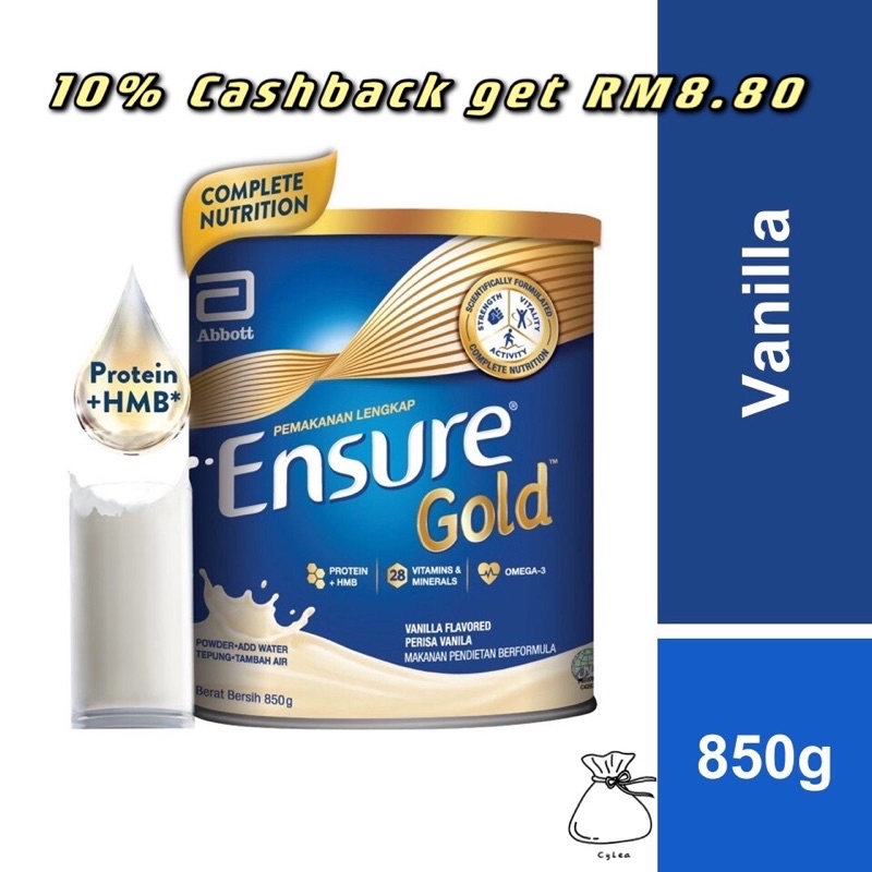 🇲🇾Abbott Ensure Gold Vanilla 850g Tin (Adult Complete Nutrition) | Shopee Malaysia