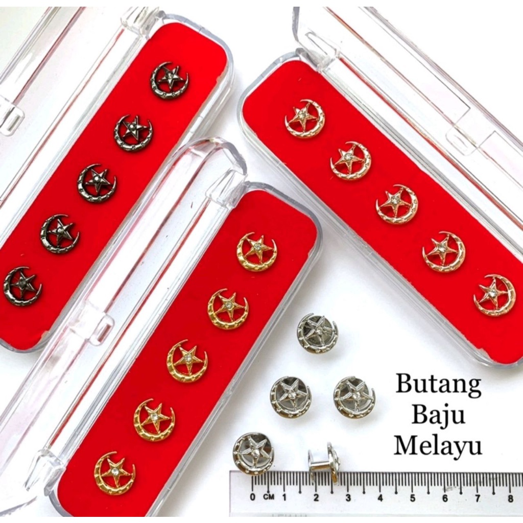 [FREE BOX] Butang Baju Melayu / Butang Bulan Bintang / Butang Keris ...