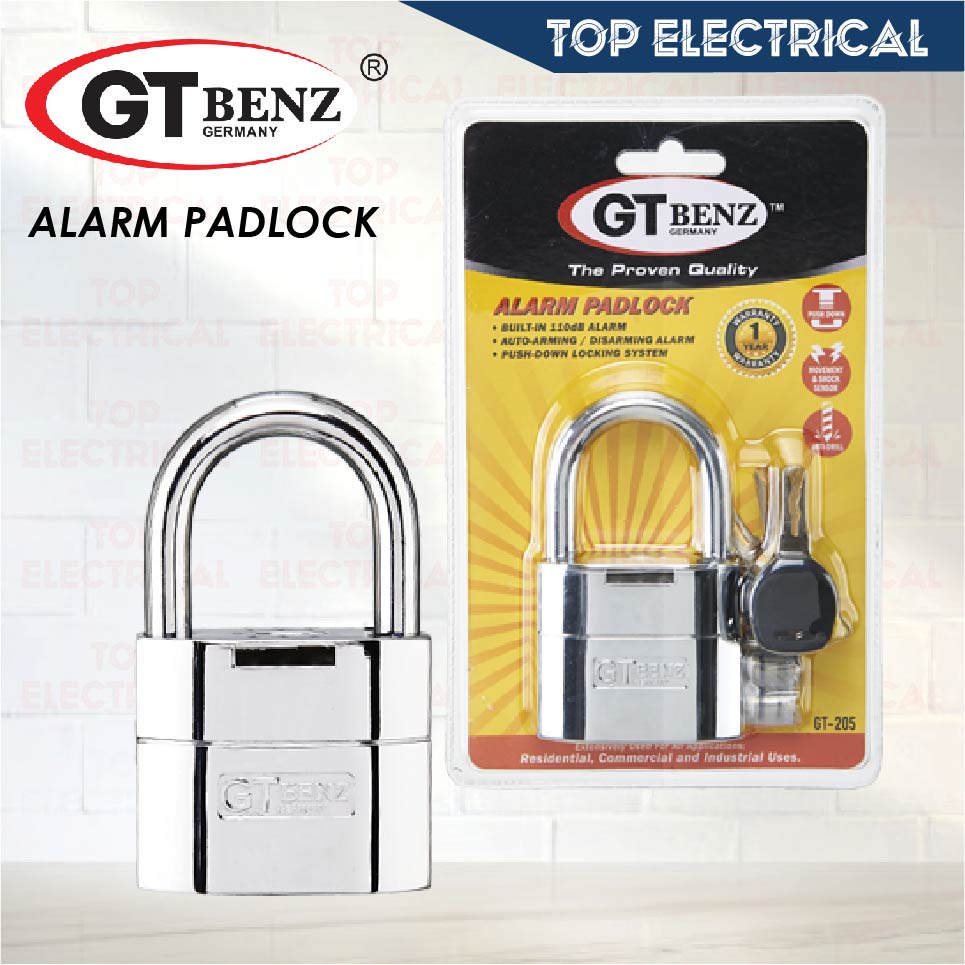 GT-205 GT BENZ ALARM PADLOCK SINGLE / DOUBLE / TRIPLE / MANGGA KUNCI ...