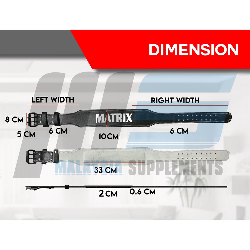 [Ready Stock] Matrix Leather Weight Lifting Belt, Black (PU LEATHER ...