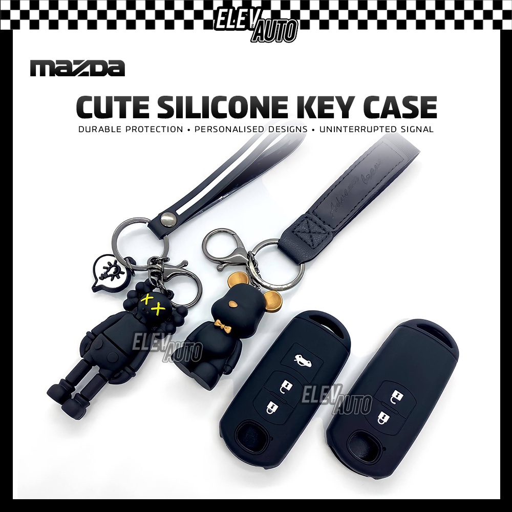 MAZDA Cute Silicone Car Key Remote Cover Case Key Casing Holder Mazda 2 ...
