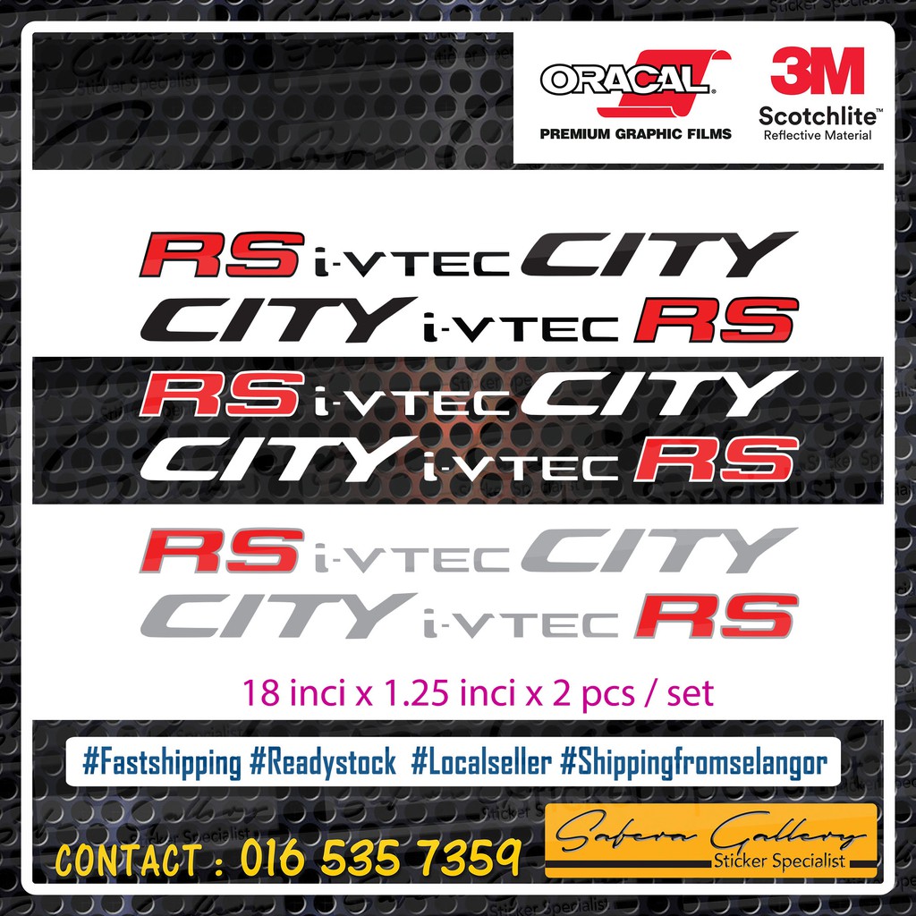 STICKER KERETA honda city I-VTEC RS HONDA city side door sticker Honda ...