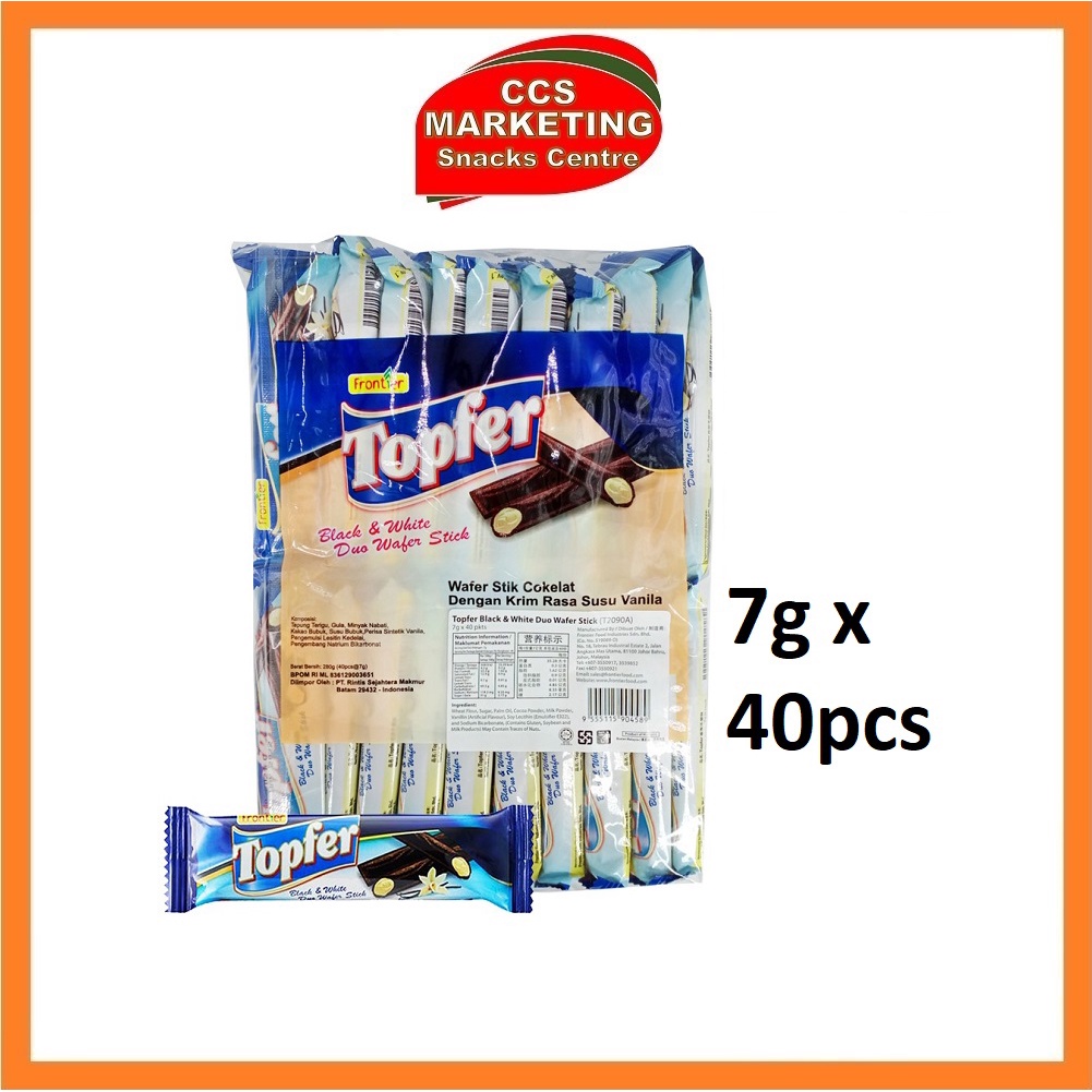 CCS Frontier Topfer Chocolate Cream Filled Wafer Stick / Black & White ...