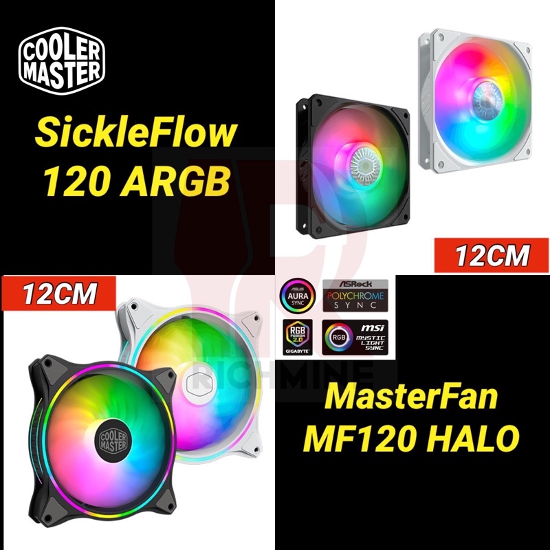{ReadyStock} CoolerMaster 120 ARGB HALO Prismatic 12cm Black White ...