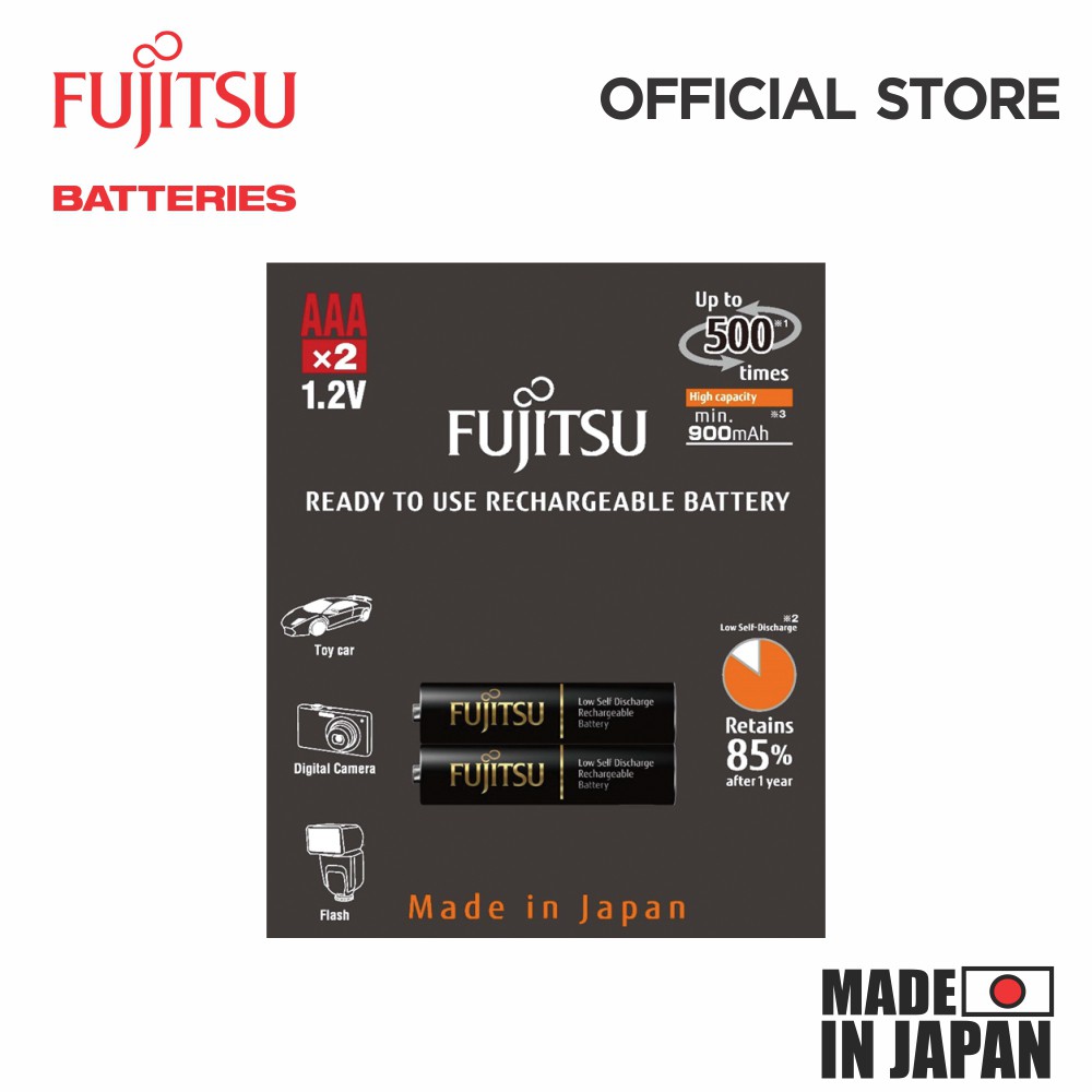 Fujitsu Premium High AAA Rechargeable Battery (950mAh x 2 Cells ...
