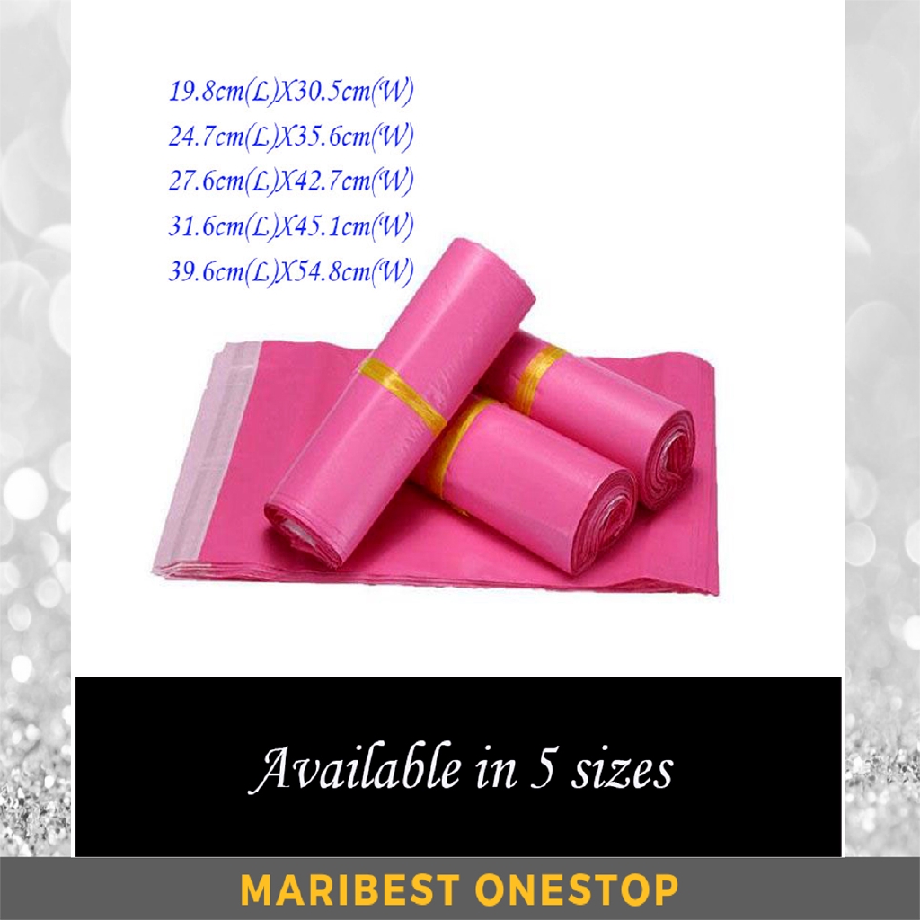 100 Pcs Courier Bag Parcel Mailing Poslaju Delivery Orders with 5 Sizes ...