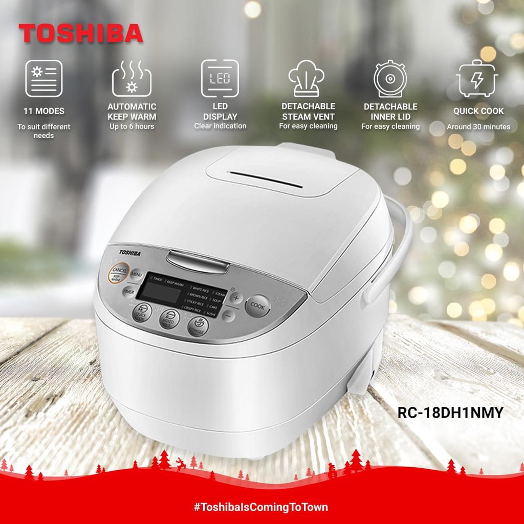 Toshiba Rice Cooker RC-18DH1NMY Digital Rice Cooker 2.2mm 5 Layer thick ...