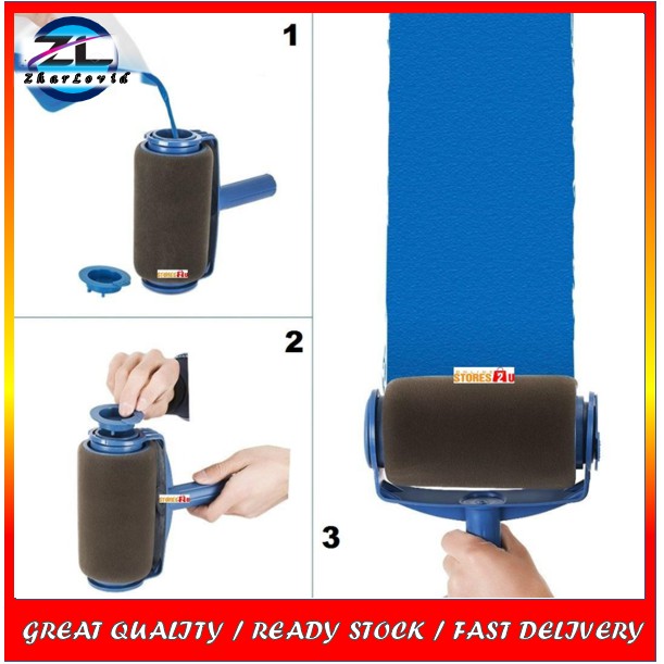 Roller Mengecat Cat Rumah Pejabat Bangunan Paint Roll Brush Kit Magic ...