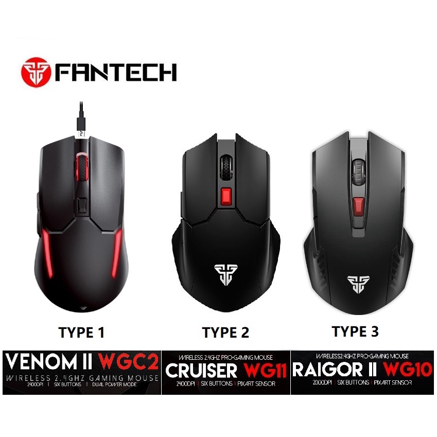 FANTECH Wireless Mouse WG10 / WG11 / WGC2 For PC and Laptop | Shopee ...
