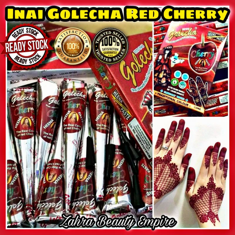 INAI GOLECHA RED CHERRY 1 CONE | HENNA KUKU MERAH PEKAT HALAL | HEENA ...