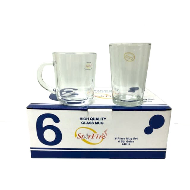 240ml Glass Mug (6pcs) | Shopee Malaysia