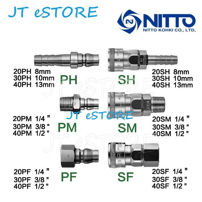 [JT eSTORE] NITTO KHOKI Hi Cupla Air Quick Couplings/ Coupler for Air ...