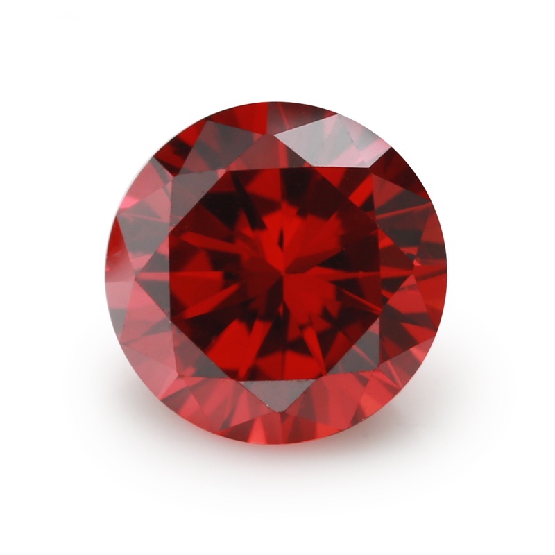 Size 5.0~15.0mm wholesale 5A CZ Stone Round Cut Garnet Cubic Zirconia ...