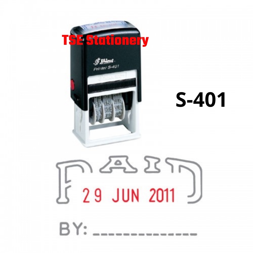 SHINY Dater + Text Rubber Stamps - Self Inking Printer S401/S402[PAID/RECEIVED] (1-Color/2-Color ...