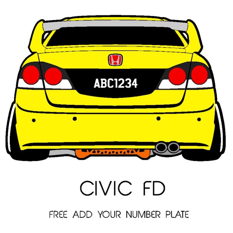 Stiker Gambar kereta Honda CIVIC FD | Shopee Malaysia