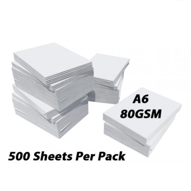 500pcs A6 PAPER / A7 PAPER / WHITE PAPER / COPY PAPER / KERTAS A6 ...