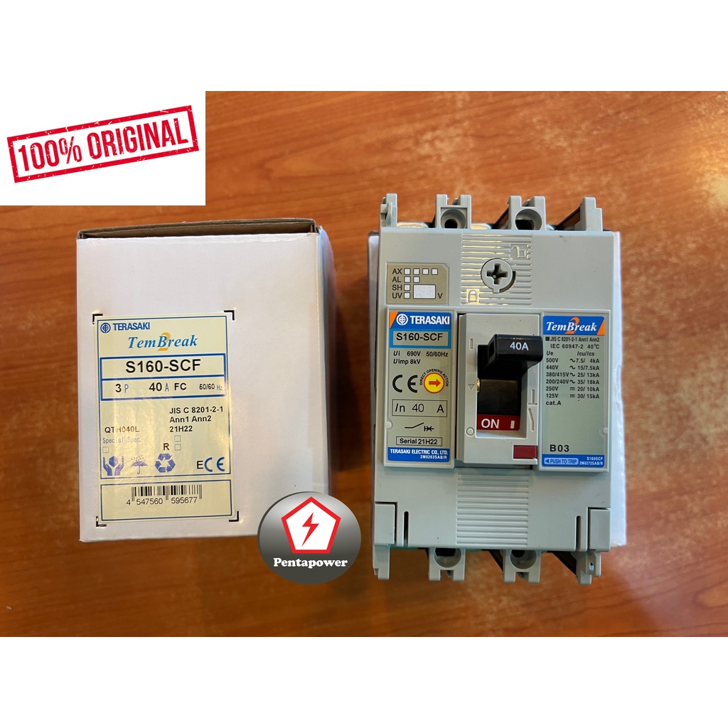 TERASAKI MCCB S160SCF 40A 25KA 3POLE S160-SCF | Shopee Malaysia
