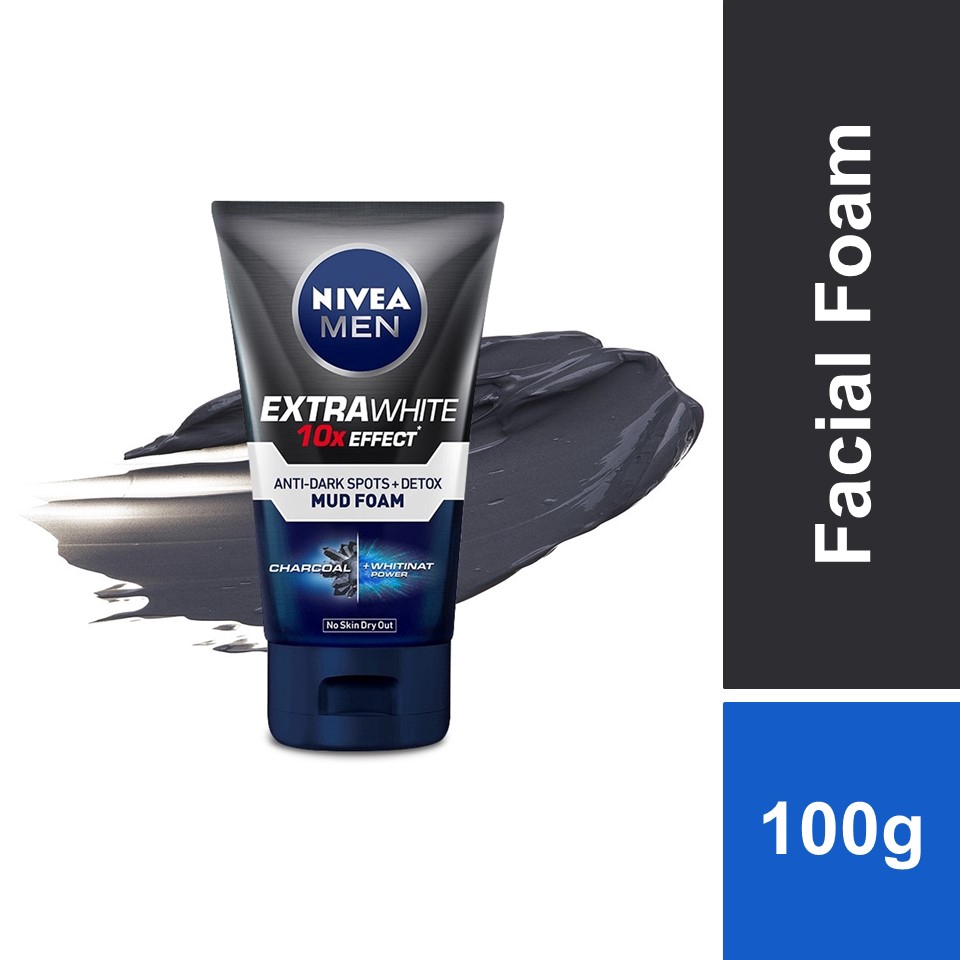 Nivea Men Extra Bright 10x Effect Spot Reduction + Detox Mud 100g ...