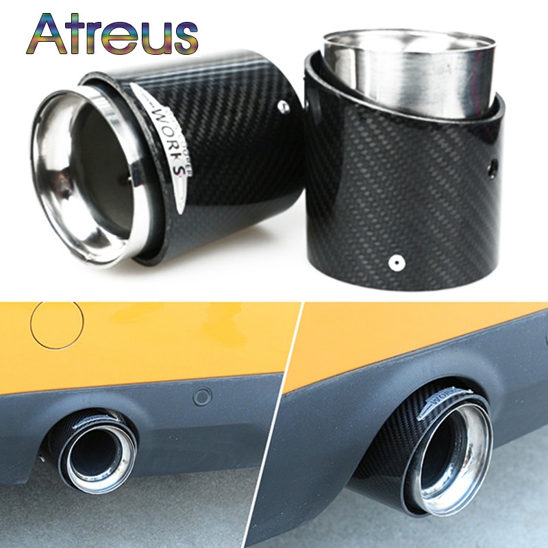 2Pcs Carbon Exhaust Muffler Tip for MINI Cooper jcw F56 F54 F55 R55 R56 ...