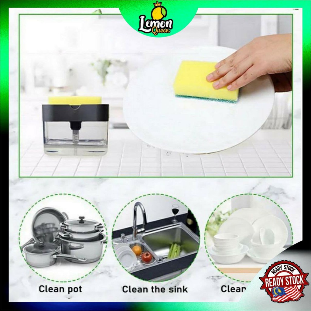 READY STOCK🍋👑 Pam Sabun Pinggan Sponge Caddy and Soap Dispenser ...