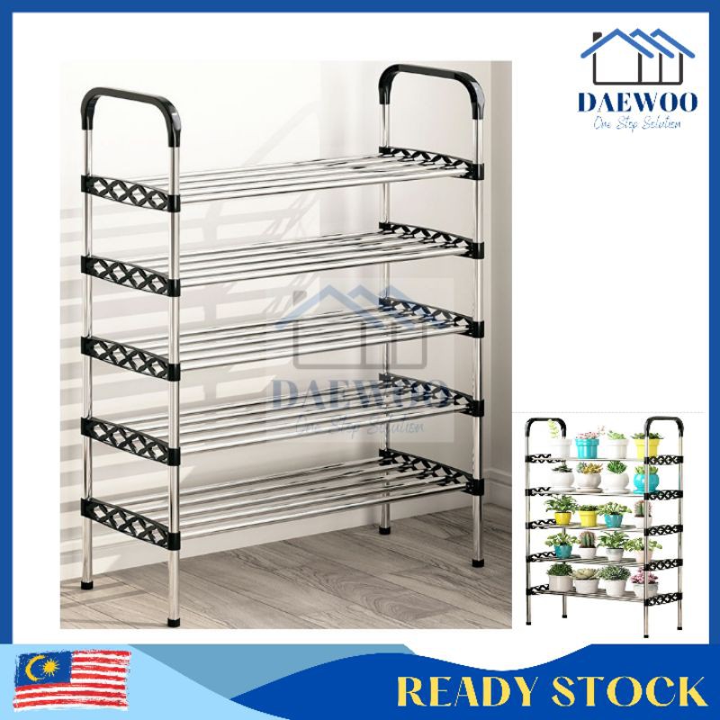 Shoe Rack/ Rak Kasut / Steel Shoe Cabinet Simple Style Adjustable / Rak ...