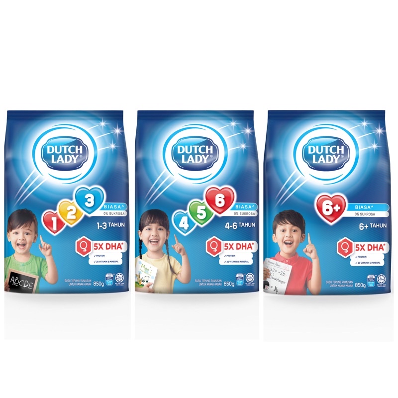 Dutch Lady 123 / 456 / 6+ Plain Biasa Madu 850g/900g Maxgro Dutch Lady ...