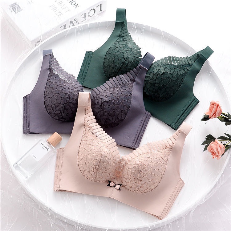 Large size, thin latex bra, comfortable soft lace bra, no wire gathers ...