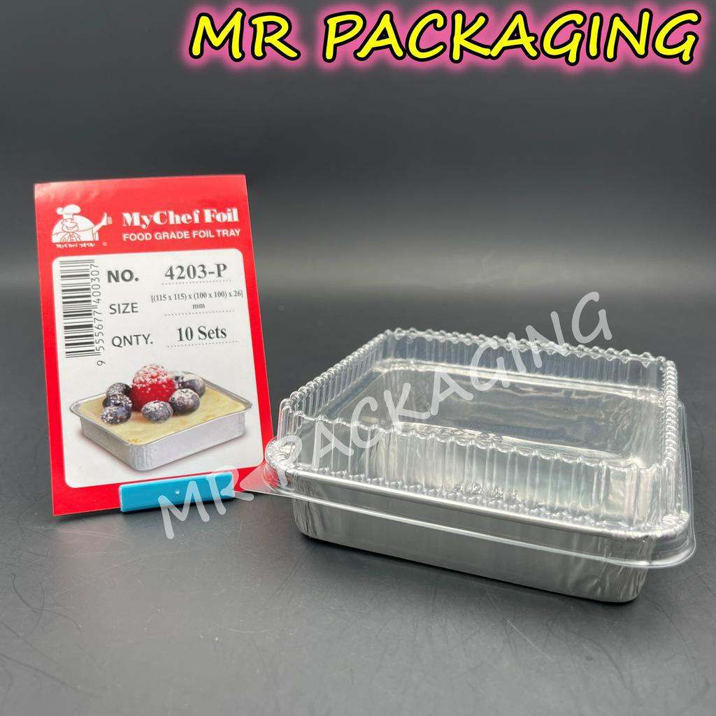 4203-P Aluminium Foil Tray with Clear Lid [ 10sets ± ] Petak / Square ...