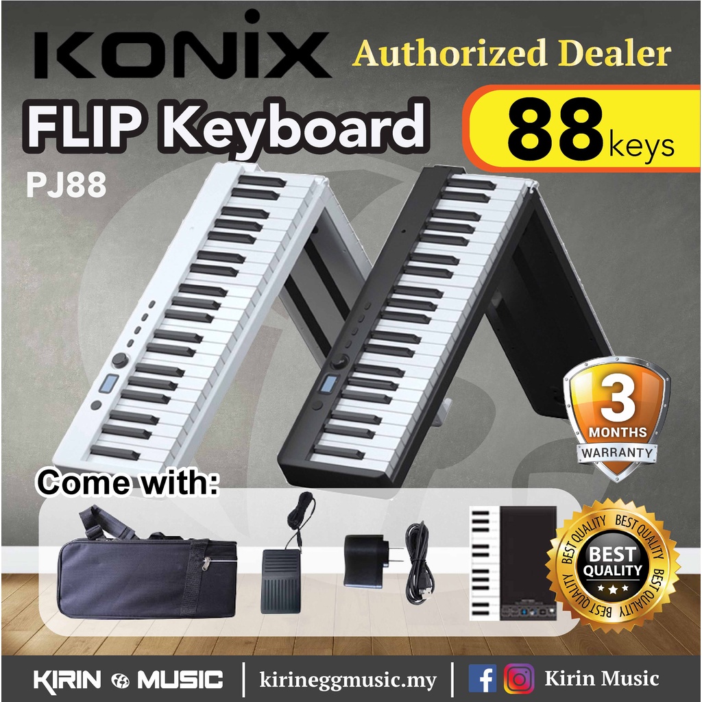 Konix Piano 88 Keys Folding Digital Piano / Keyboard, Foldable, Flip ...