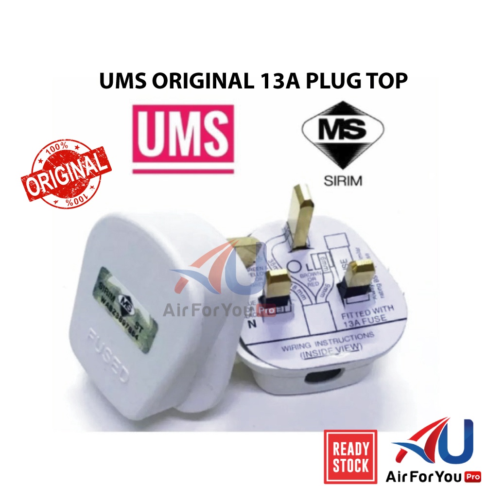 (SIRIM) ORIGINAL UMS 13A 3 PIN PLUG TOP/KEPALA PLUG UMS | Shopee Malaysia