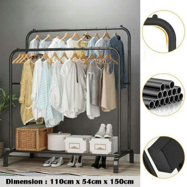 💓READY STOCK💓 DOUBLE HANGING RACK ORGANIZER | Shopee Malaysia