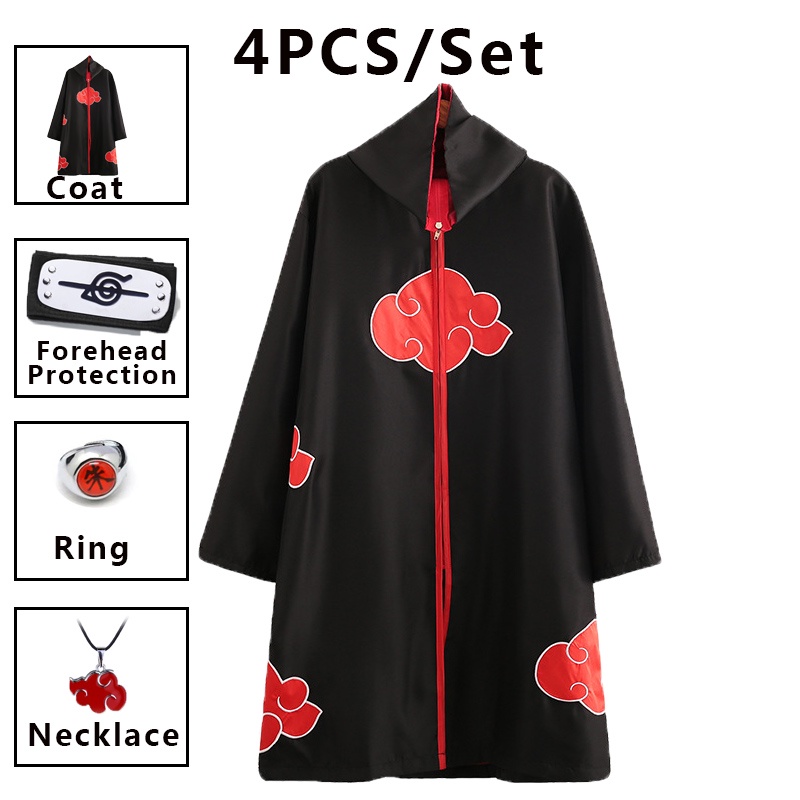 Naruto Akatsuki Uchiha Tobi Obito Akatsuki Cosplay Costume Cloak Mask ...