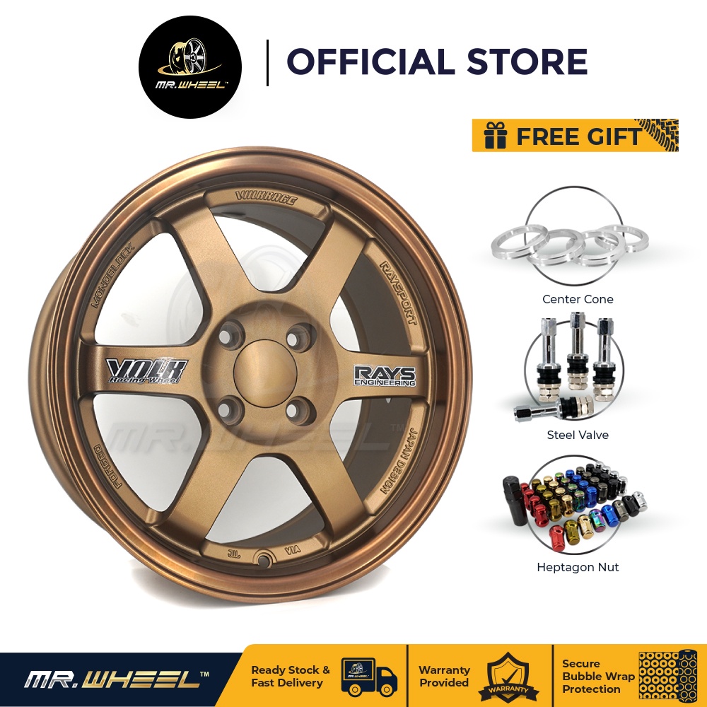 New Sport Rim RAYS VOLK RACING TE37 15 inch 7j 4x100 ET38 Mr Wheel Myvi Bezza Saga Vios Yaris ...