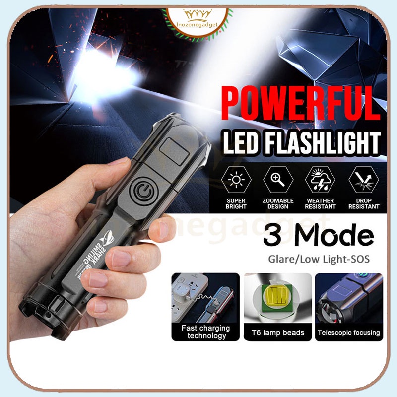 Waterproof Torchlight Super Bright Torch Light LED Flashlight ...