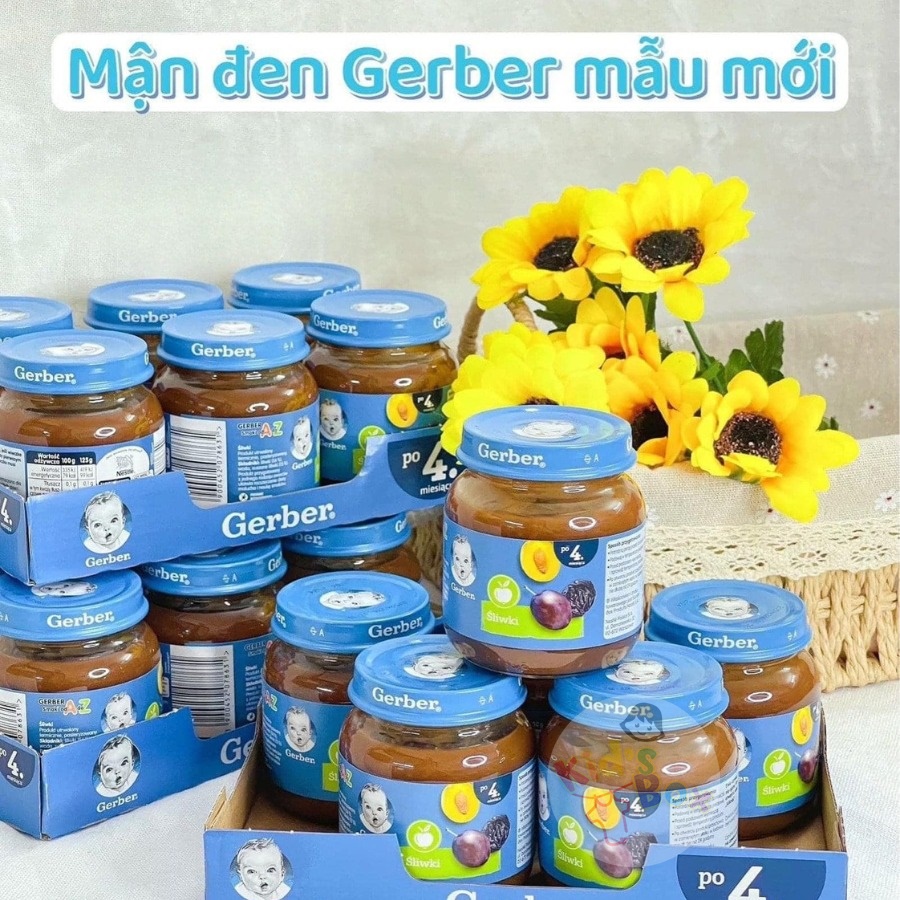 Gerber Pureed Black Plum for Babies from 4 Months Anti-Constipation ...