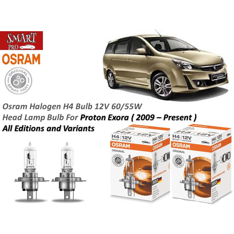 Original Osram Halogen H4 Bulb 12V 60/55W Head Lamp Bulb For Proton ...